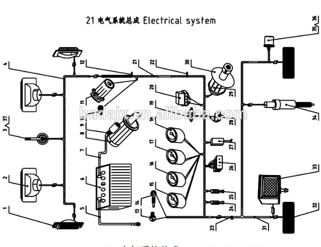 Dongfeng Df240 Df244 Df250 Df254 Tractor Parts Electrical System - Buy ...