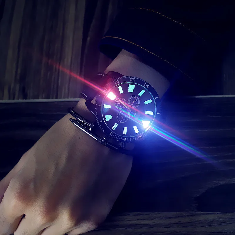 Korean Personality Luminous Watch Korean Fashion Trend Led Watch Couple ...