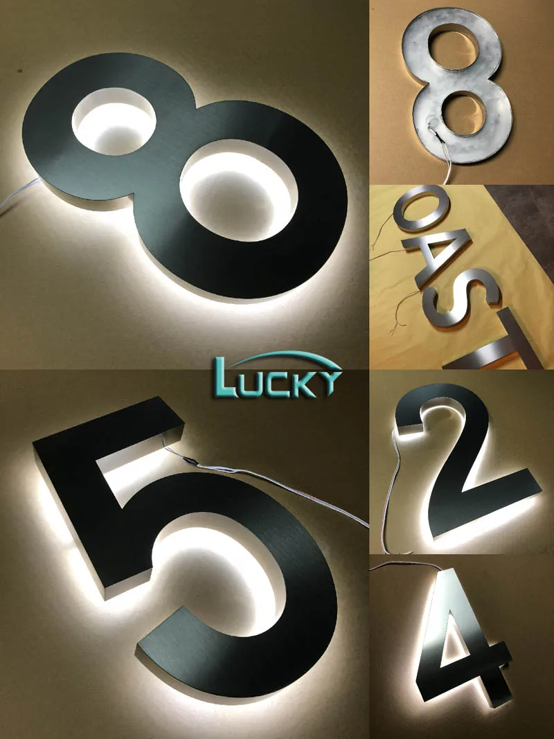Custom Backlit Steel Acrylic Office Door Sign with Backboard