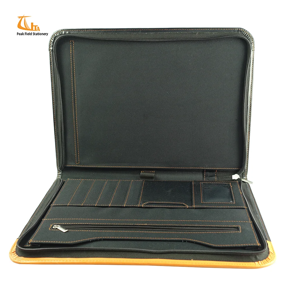 Fashion Pu Lether No Ring Binder Zippered Artists Portfolio Bag - Buy ...