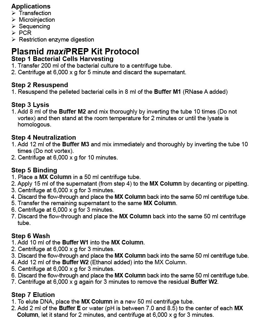 Simply 10rxns Plasmid Maxiprep Dna Purification Kit - Buy Purified Dna ...
