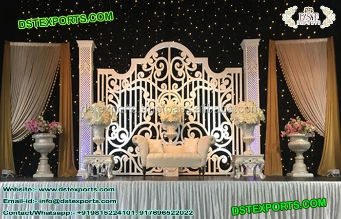 Stylish Wedding Stage Decorations,Wedding Silver Oval Panels Stage Set ...