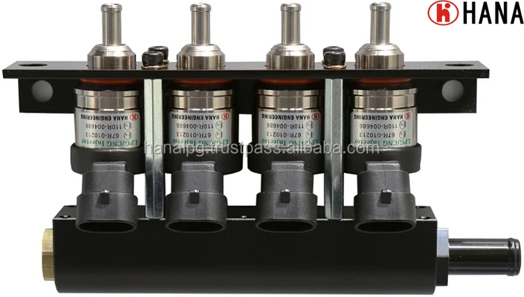 HANA GAS Fuel CNG/LPG Rail Type Injector (3 Cyl & 4 Cyl Assembly)H2000 ...