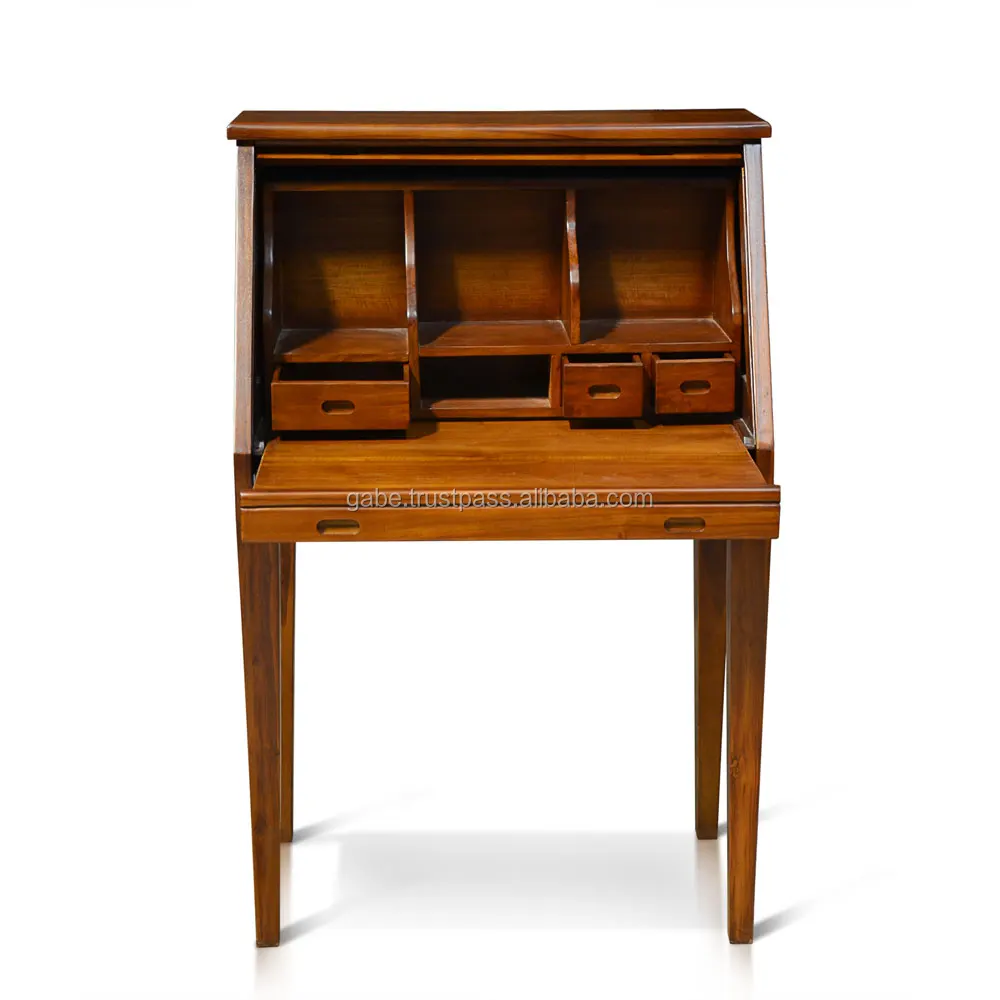 Office Desk Roll Top Melamic Colour Teak Wood Furniture - Buy ...