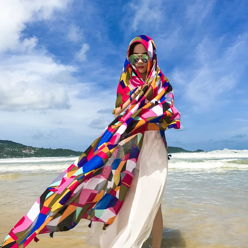 Various Patterns Summer Autum100%cotton Linen Pashmina Scarf Shawl ...