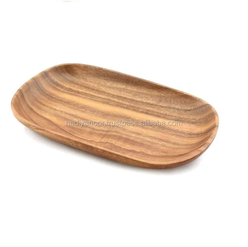 Acacia Wooden Tray And Round Shape Piece Customized Wood Tray With ...