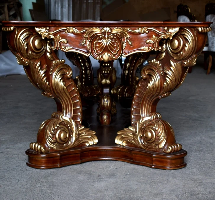 Luxury Heavy Carved Royal Dining Table Set 10 Chairs