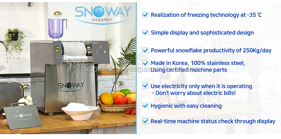 2018 SNOWAY Mini-H Snow Ice Flake Bingsu Machine - Made in Korea