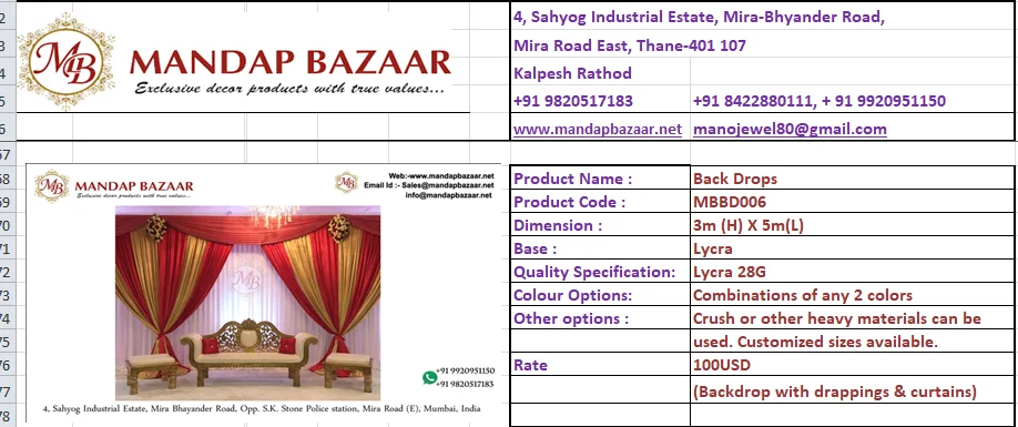 Wedding Stage And Decoration Backdrop Mandap Bazaar All Colour In;41826 ...