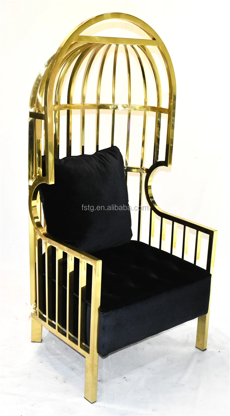 Unique Design Hotel Furniture Golden Nickel-plated Stainless Steel Bird ...