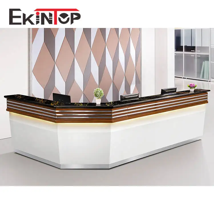Office Furniture - Elegant Reception Desk with Glass Top