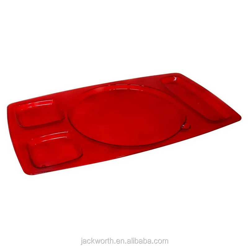 Lunch Container Divided Dinner Tray Acrylic Plate Party