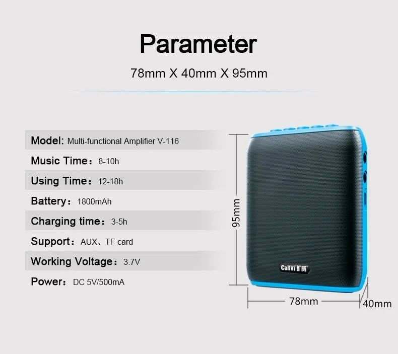 Callvi V-116 Teacher Portable Amplifier Speaker Wired Microphone - Buy ...