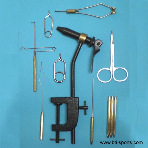 10 Fly Tying Tool Kit With Vise For Fly Fishing With Blister Package ...