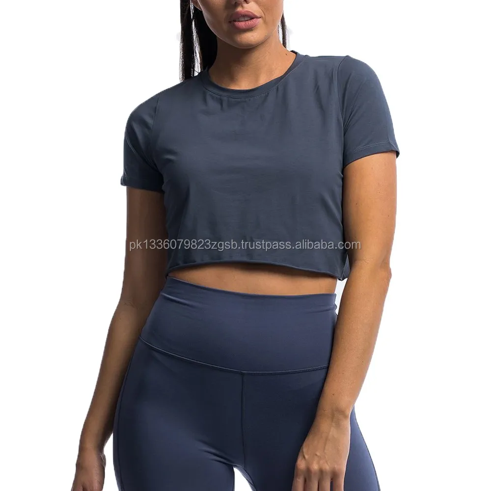 Female Fitness Athletic Crop Top Long Sleeve T Shirt Women Sports ...