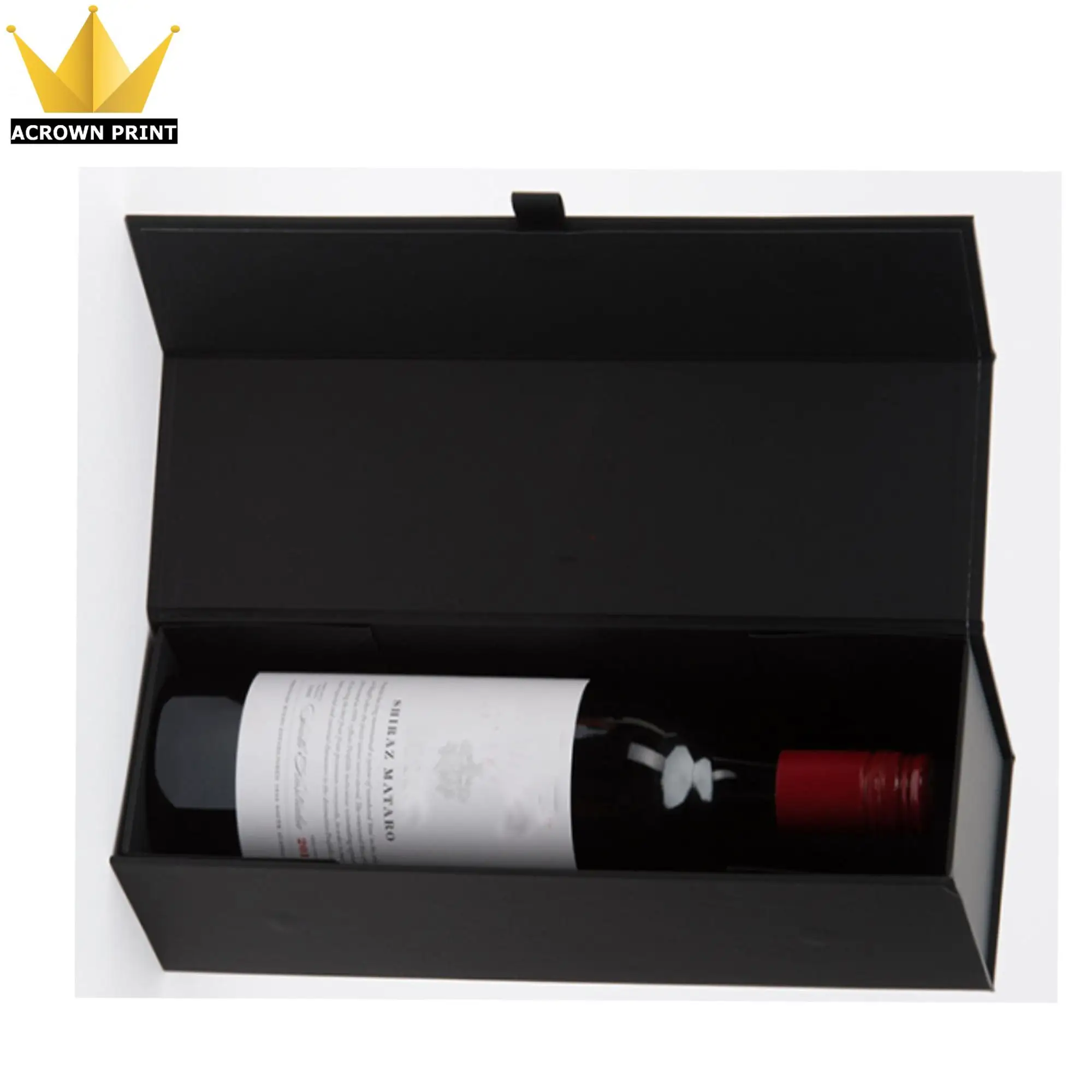 Custom Logo Flip Top Cardboard Packaging Wine Gift Boxes With Magnetic ...