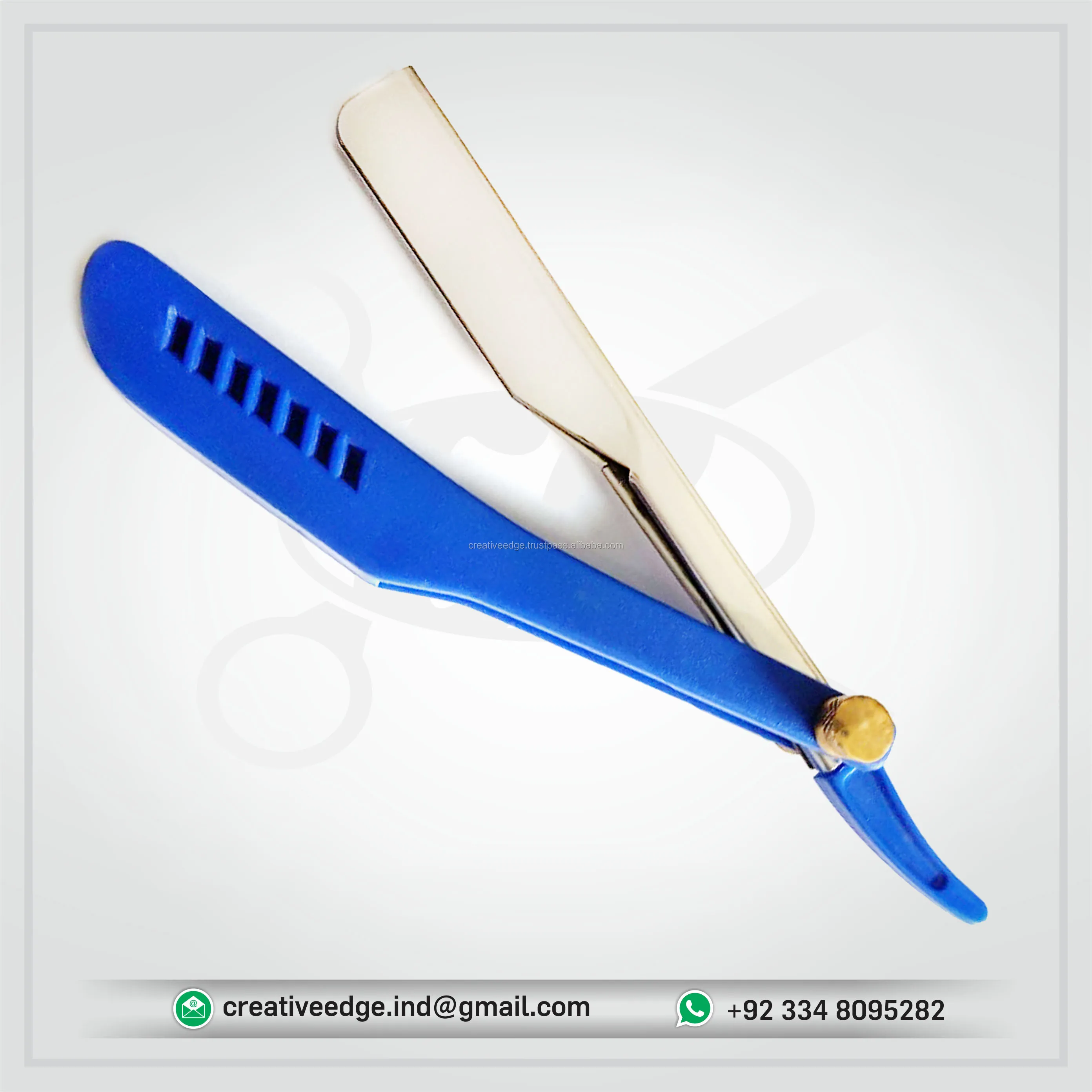 Blue plastic handle slide out shaving razor with adjustable screw CER-1 ...