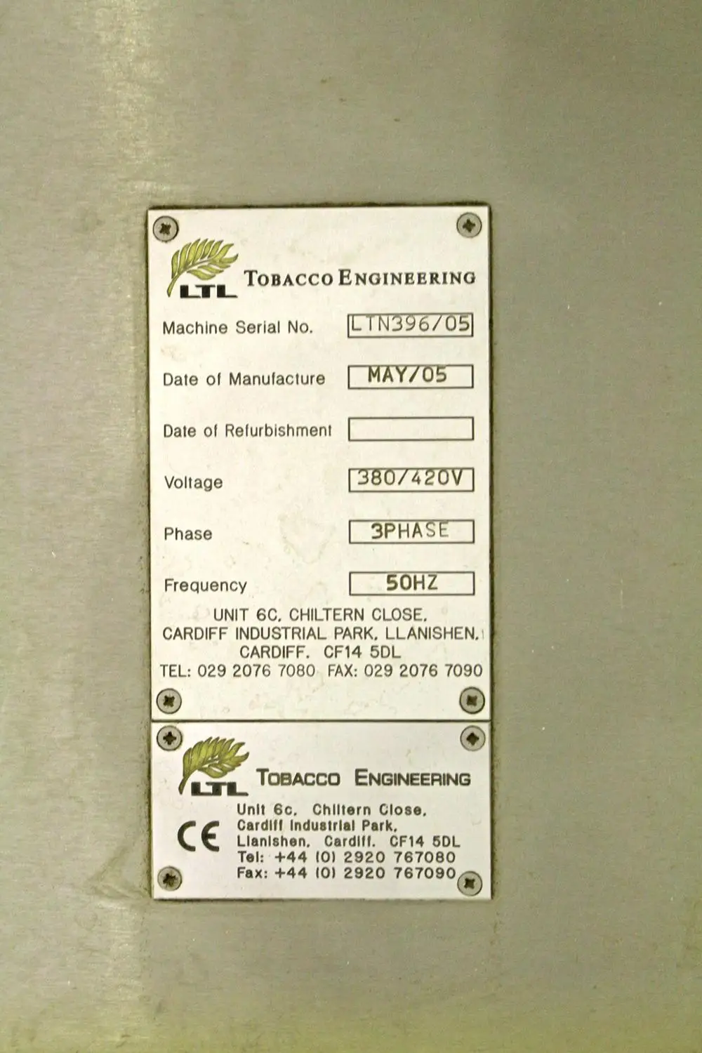 Hauni Tofi Cigarettes Tobacco Reclaimer Machine,Ltl Cr120 Tobacco ...