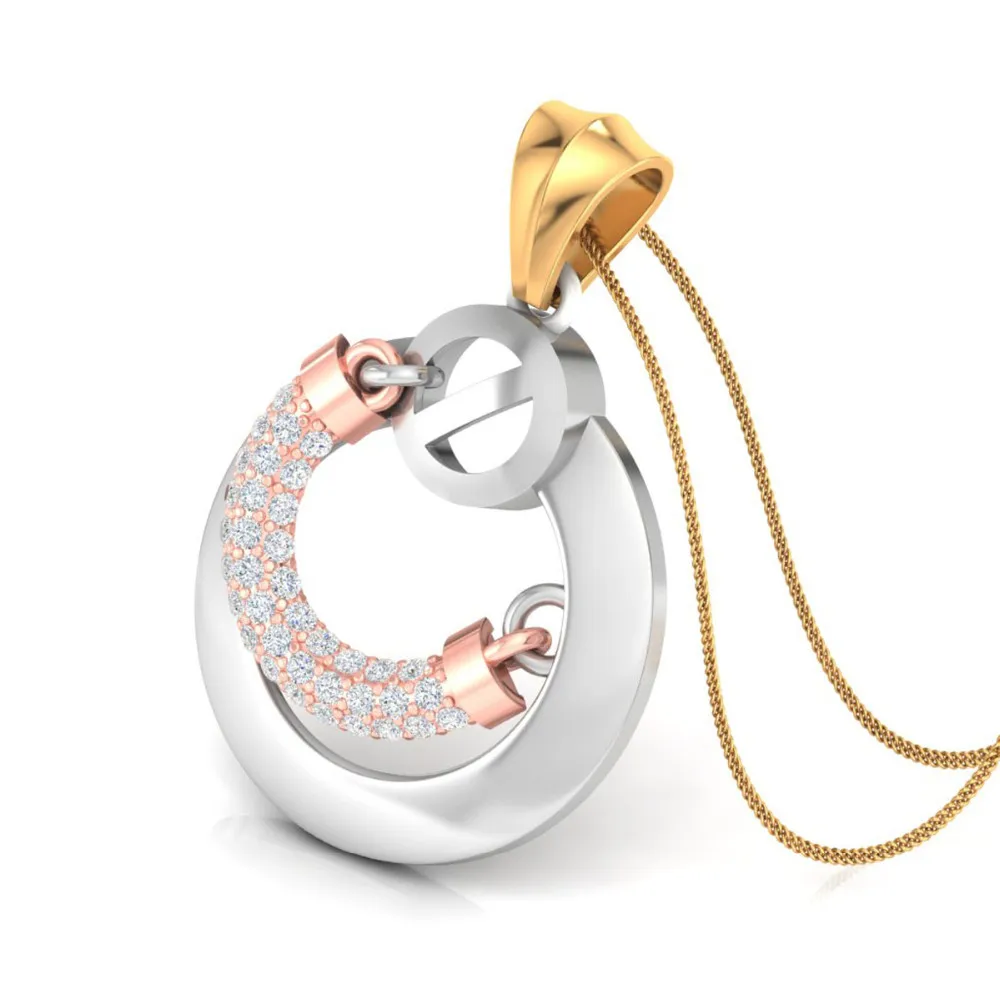 Excellent Round Diamond Studded Designer Pendant Without Chain - Buy ...