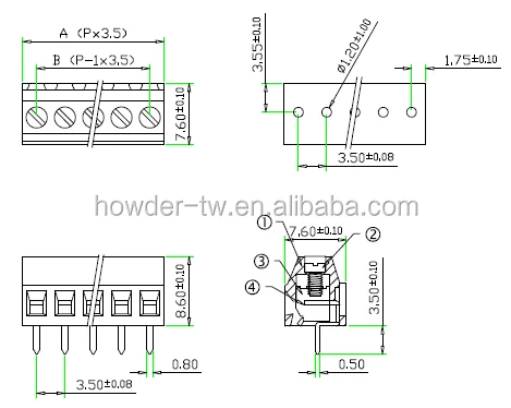 3.81mm Pitch Pcb Smd Terminal Block - Buy Automation Terminal Block 3 ...