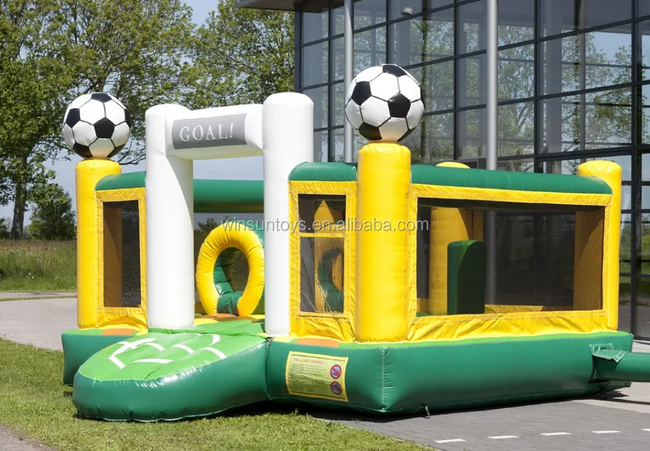 Soccer Football Slide With Bouncer Jumping Castle Combo Inflatable ...