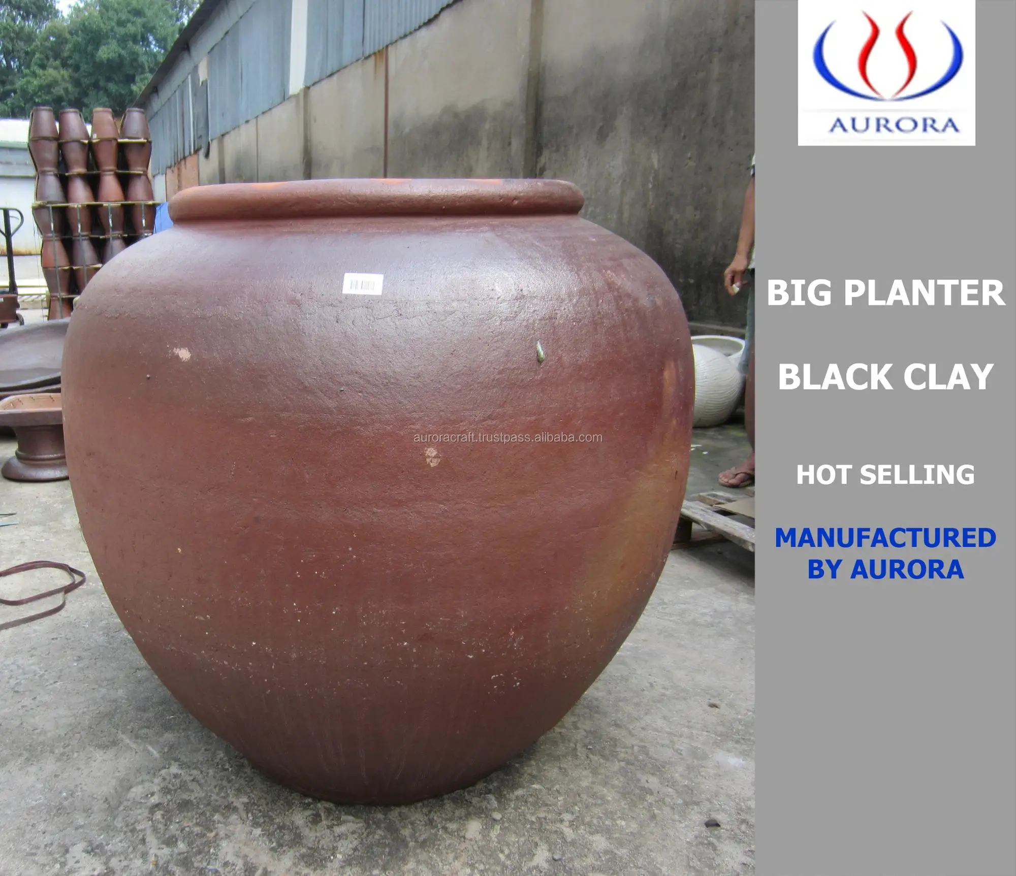Black Clay Big Planter Pot - Buy Antique Clay Pot,Large Clay Pot,Round ...