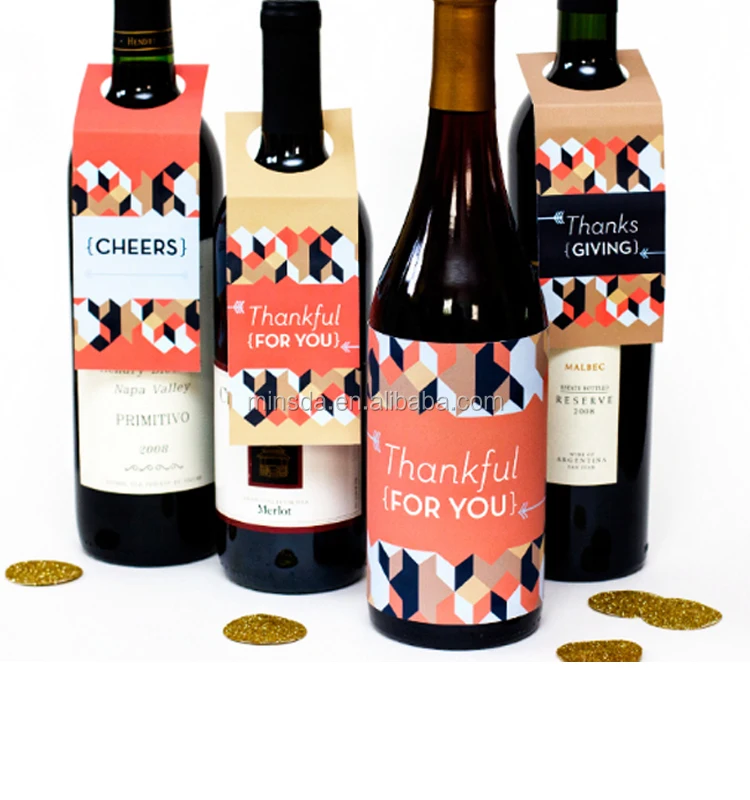 Custom Printed Wine Bottle Neck Tags Hang Tags For Wine Bottle Wine ...