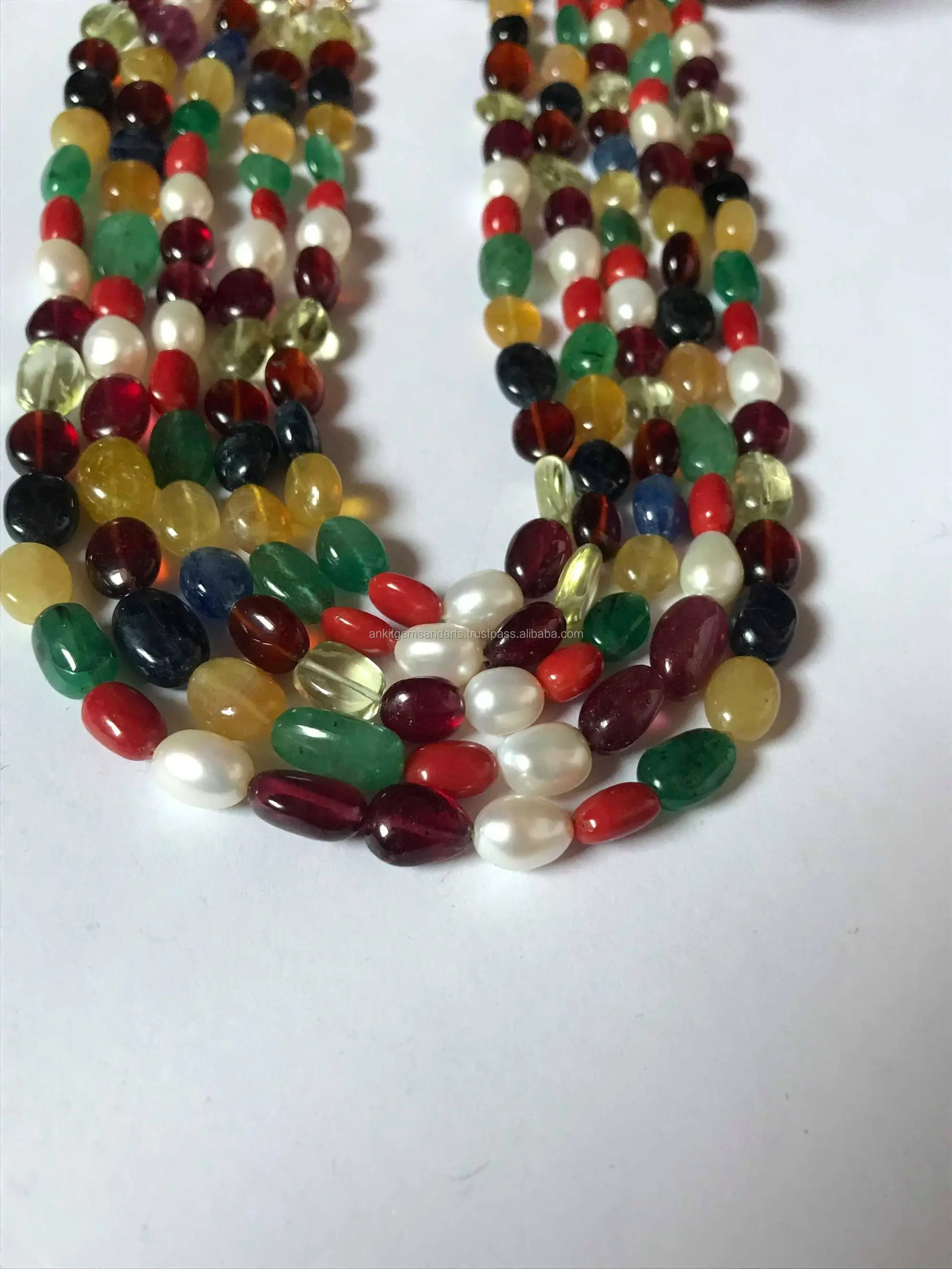 Shop High Quality Navratna Beads - Nine Precious Gemstones