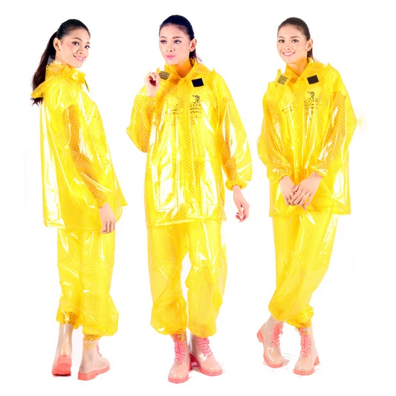 Custom Made Clear Pvc Yellow Rubber Raincoat Fashion Style - Buy Yellow ...