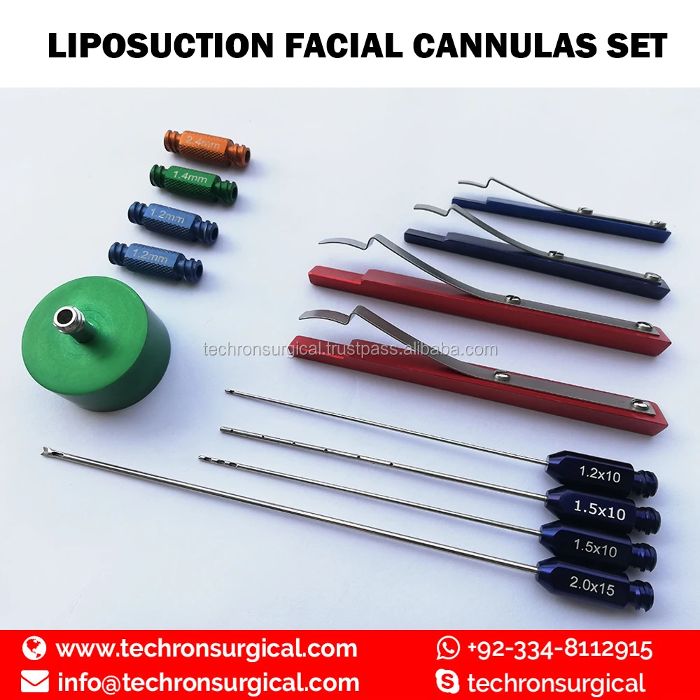 Liposuction Full Body Luer Lock Cannulas Set with Power Handle Tubling ...