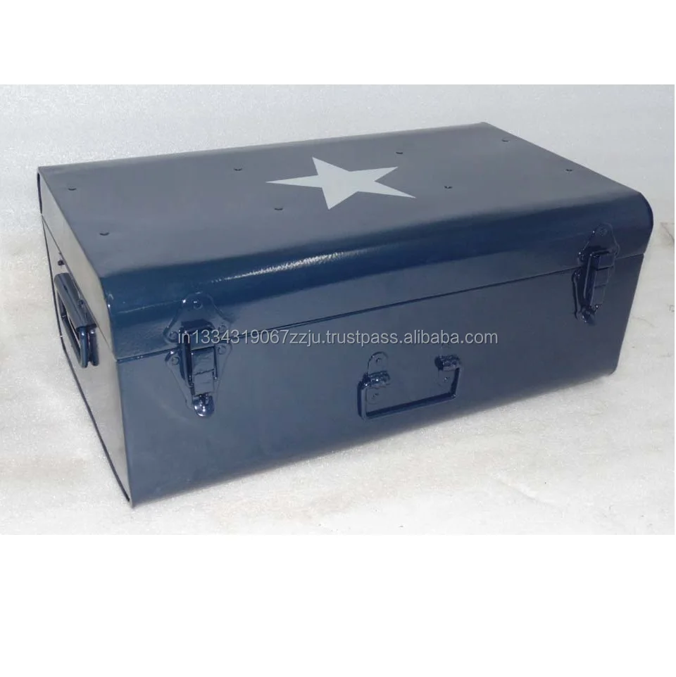 Decorative Galvanized Iron Metal Storage Trunk Box For Multi Purpose ...