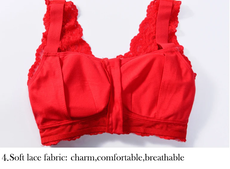 Women Zipper Front Closure Bras Yc-016 Wireless Post Surgical Bra For ...