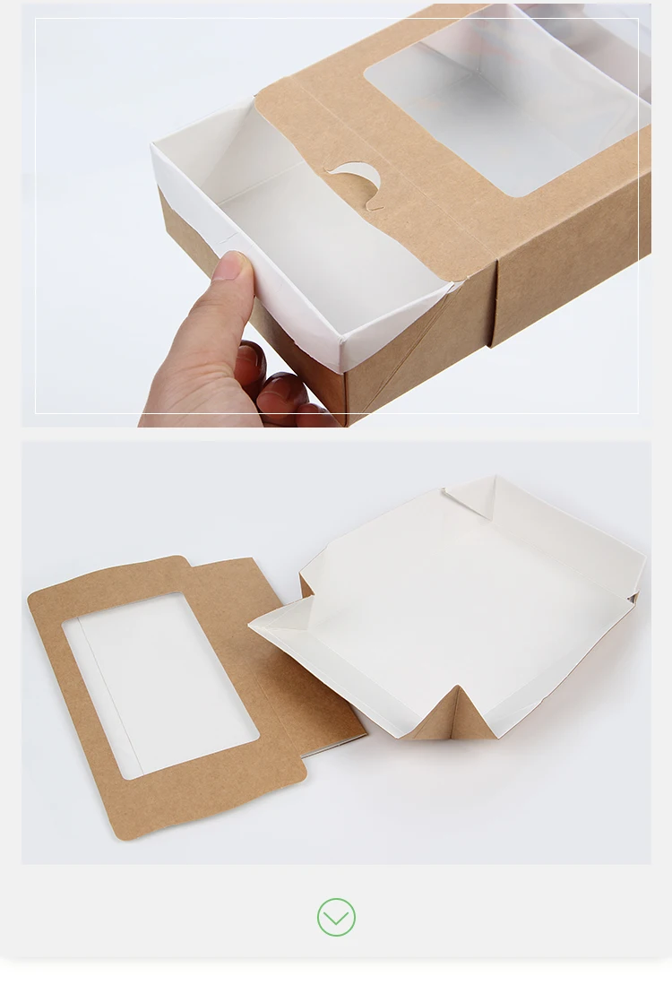 Kraft Paper Lunch Box With Window Box Take Away Fruit Salad Box - Buy ...