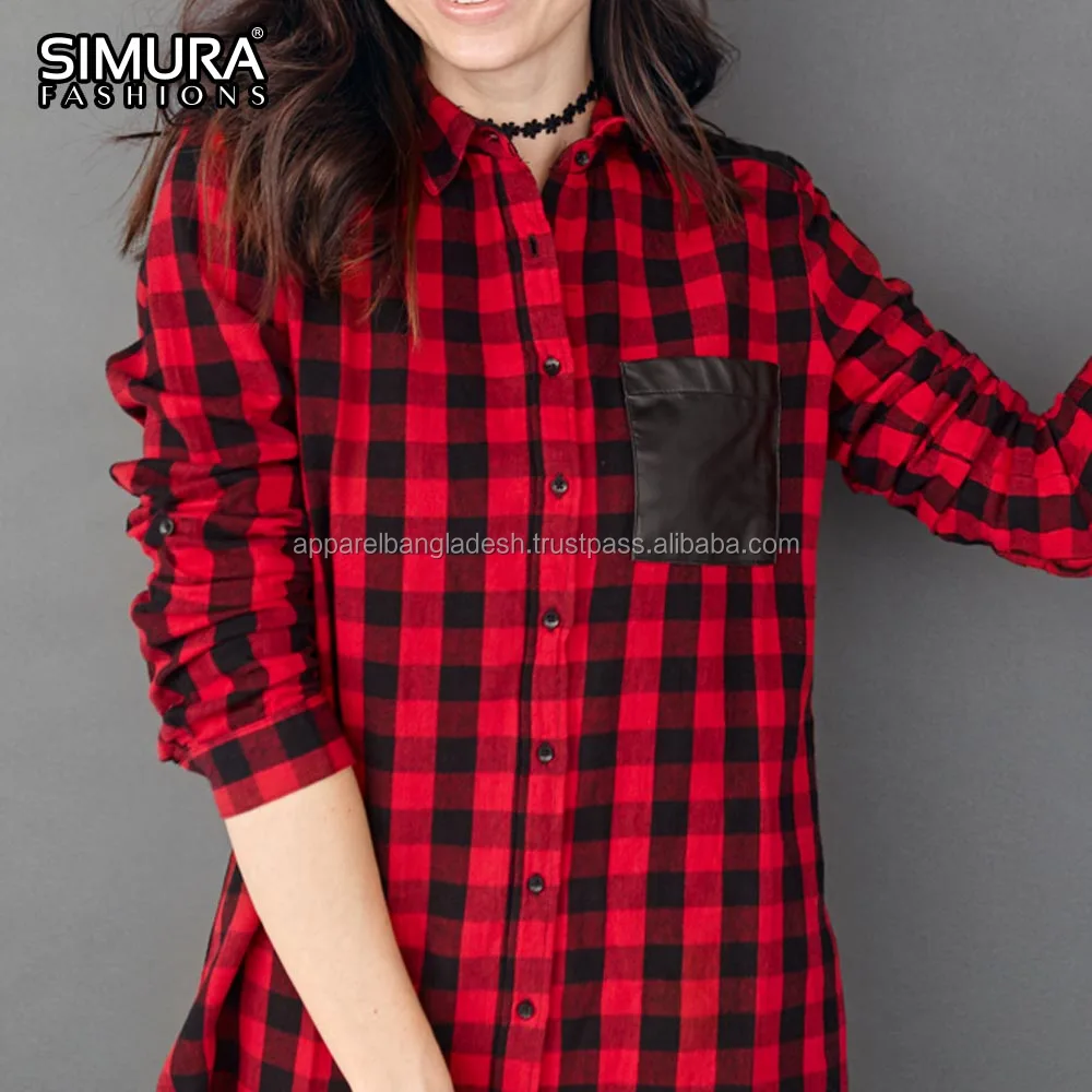 Girls Check Shirts Designs