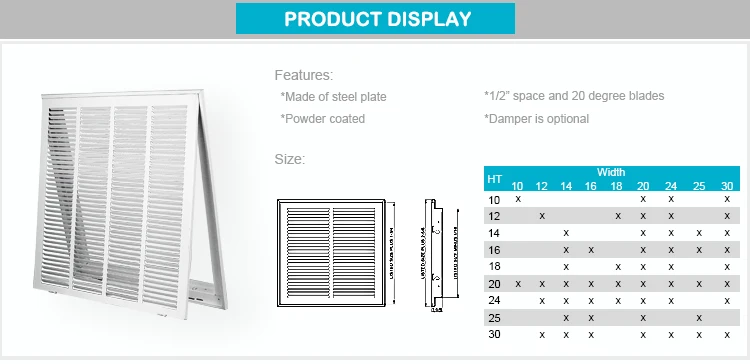 Steel Return Air Grille - Easy Installation & Modern Design