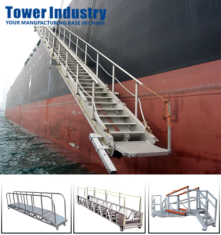 Gangway Ladder - Durable Aluminum Alloy Marine Wharf Ladder