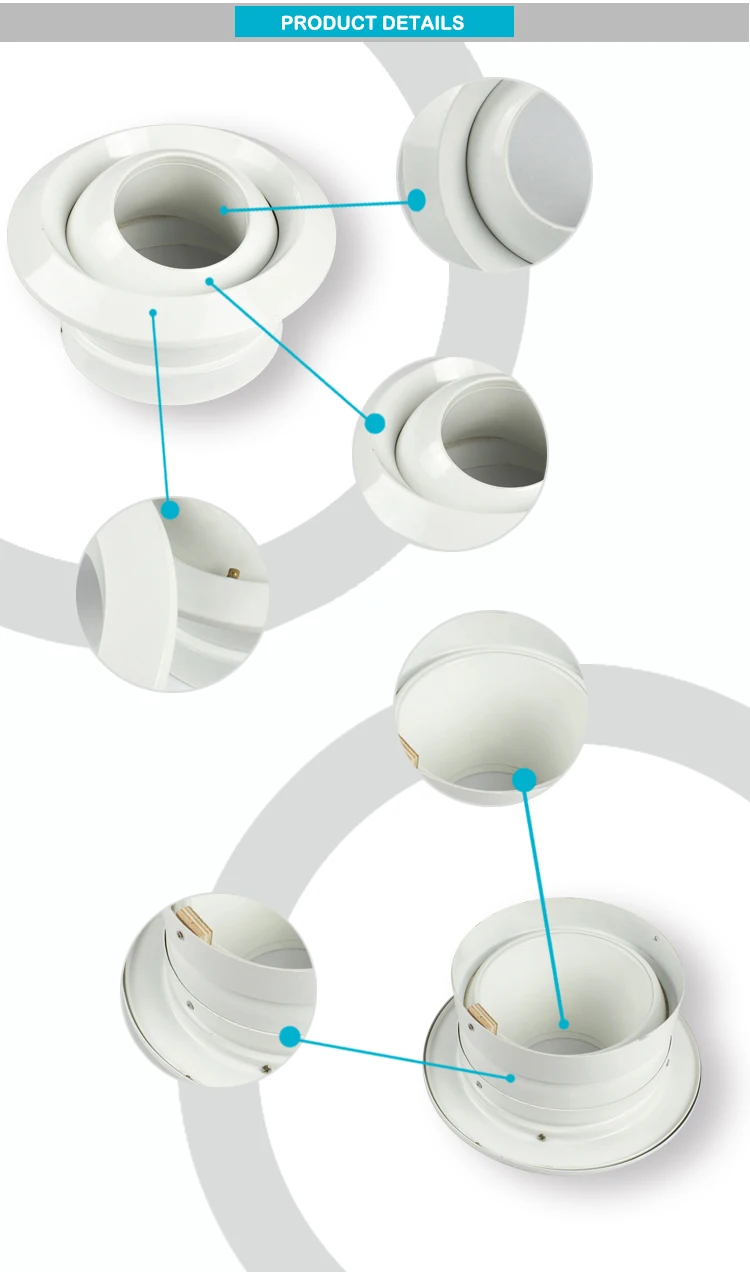 Hvac System Aluminum Round Eyeball Jet Diffuser - Buy Jet Diffuser,Eyeball Diffuser,Round Jet ...