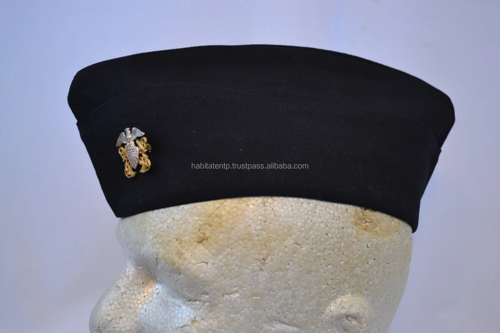 Wwii Us Navy Officer Black Dress Garrison Cap With Hat Insignia Ww2 ...