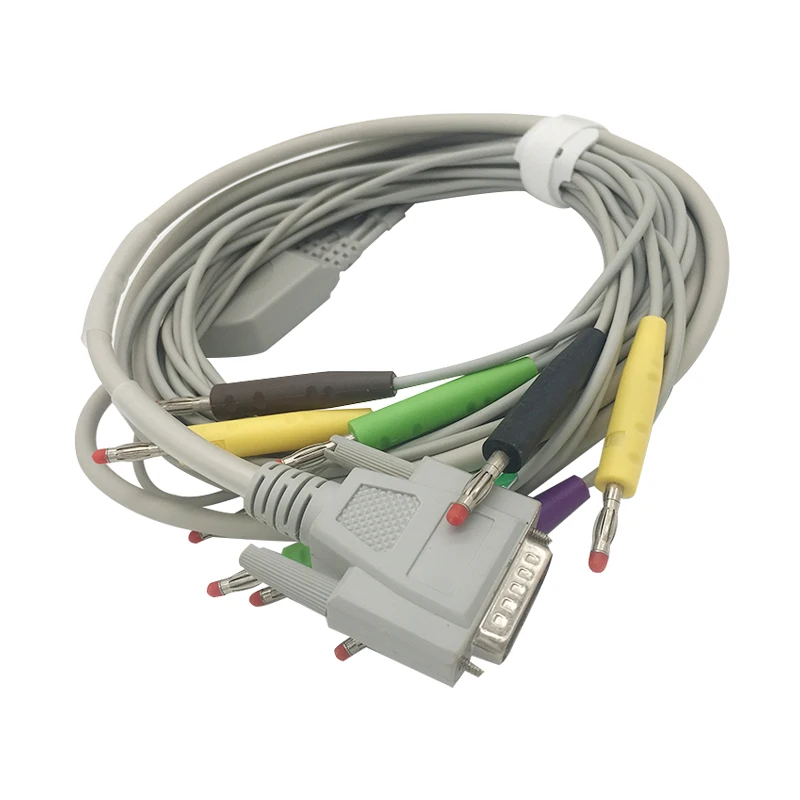 Ekg Cable One Piece 10 Lead Wires Db 15 Pin Plug Banana 4.0 End Iec ...