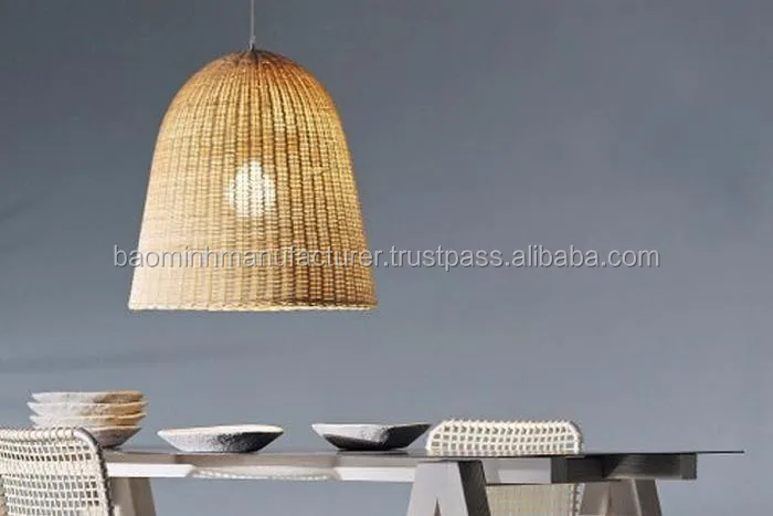 Bell-shaped Rattan Hanging Lampshade,White Color - Buy Rattan Lamp ...