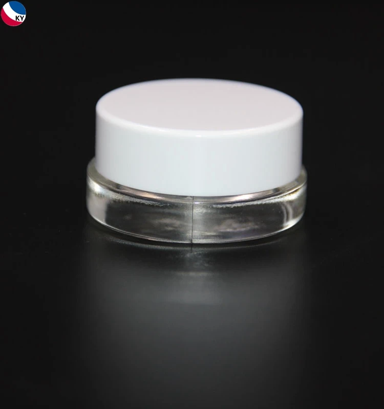 2ml 5g 7g 8ml 10gram Cosmetic Container Black Lid Clear Glass Puck Jar ...