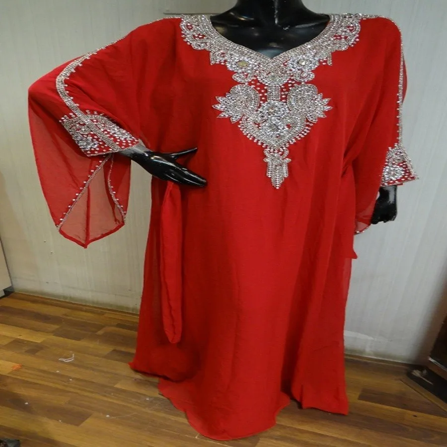 Fancy Kaftan NEW JALABIYA JILBAB GEORGETTE MOROCCAN CAFTAN WEDDING ...