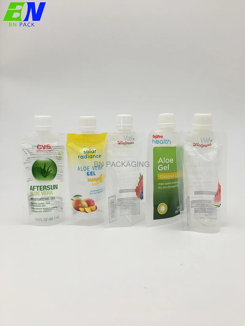 Liquid Stand Up Pouch With Spout Reusable Drink Pouch With Spout Nozzle ...