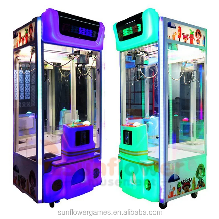 Crazy Toy 3 Coin Operated Catch Toy Crane Claw Vending Game Machines ...