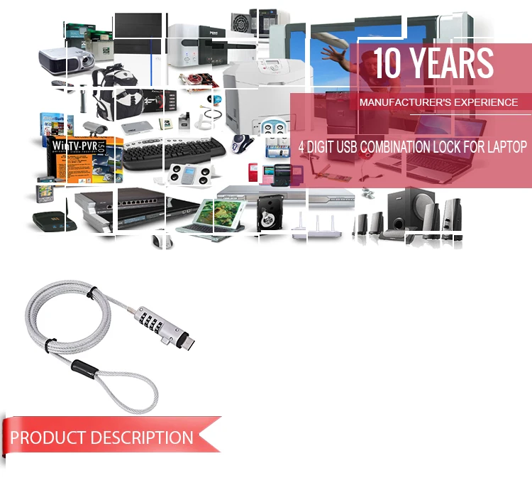 4 Digit Usb Combination Lock For Laptop - Buy Laptop,Lock,4 Digit ...
