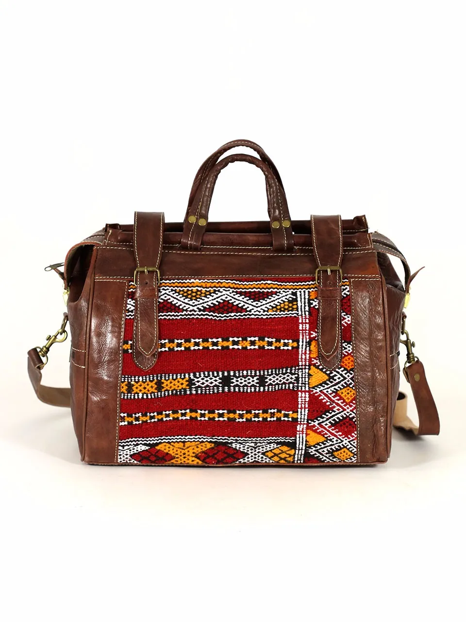 Moroccan Leather Travel Bag Authentic Genuine Calfskin Leather Bag ...