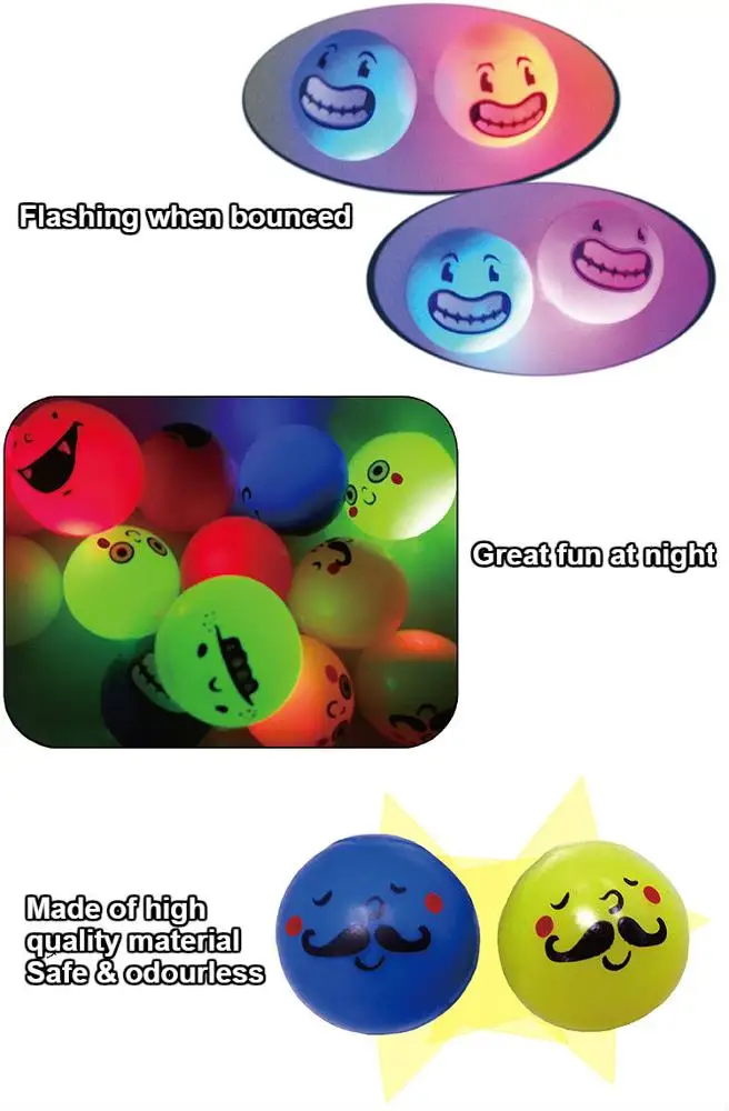 Wholesales Bulk Capsules 40mm Flashing Light Emoticon Face Funny ...