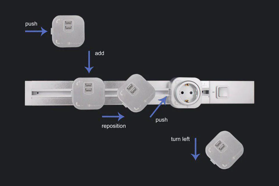 Track Socket 16a Recessed With Grounding Power Track Socket Eu Uk With ...