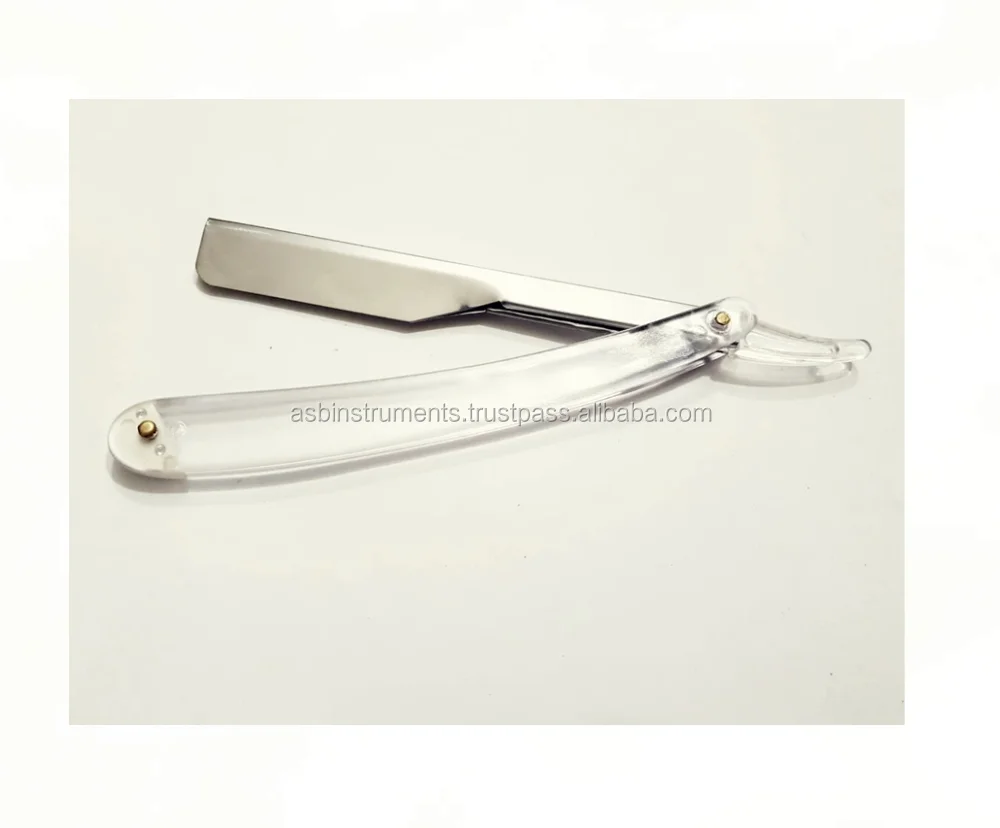 Transparent Plastic Handle Exposed Replaceable Blade Barber Shaving ...