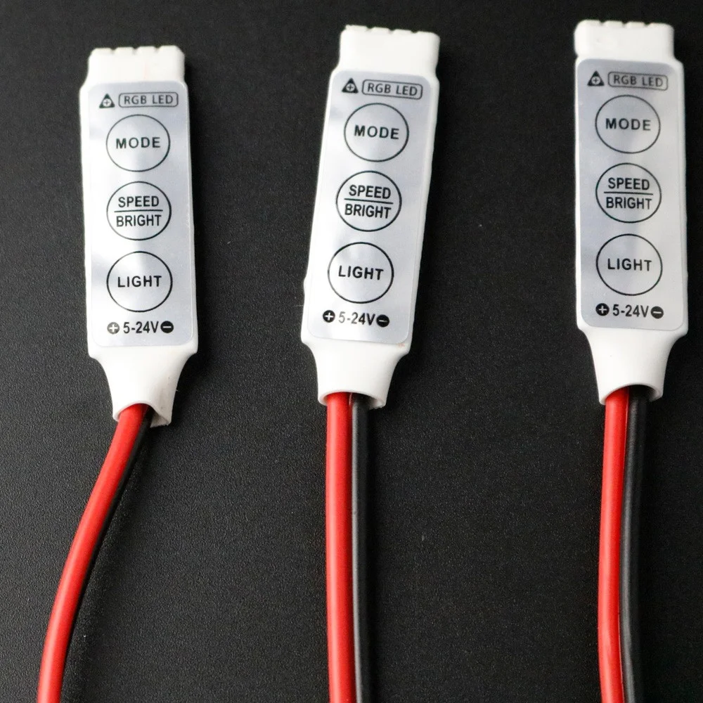 12V Mini 3 Keys Single Color RGB LED Controller for 3528 5050 Strip Light